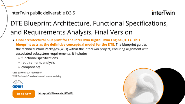 D3.5 DTE Blueprint Architecture, Functional Specifications, and Requirements Analysis, third ...